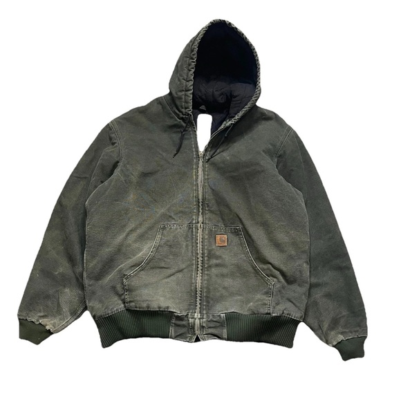 Carhartt | Jackets & Coats | Vintage Carhartt J3 Hooded Jacket Olive ...